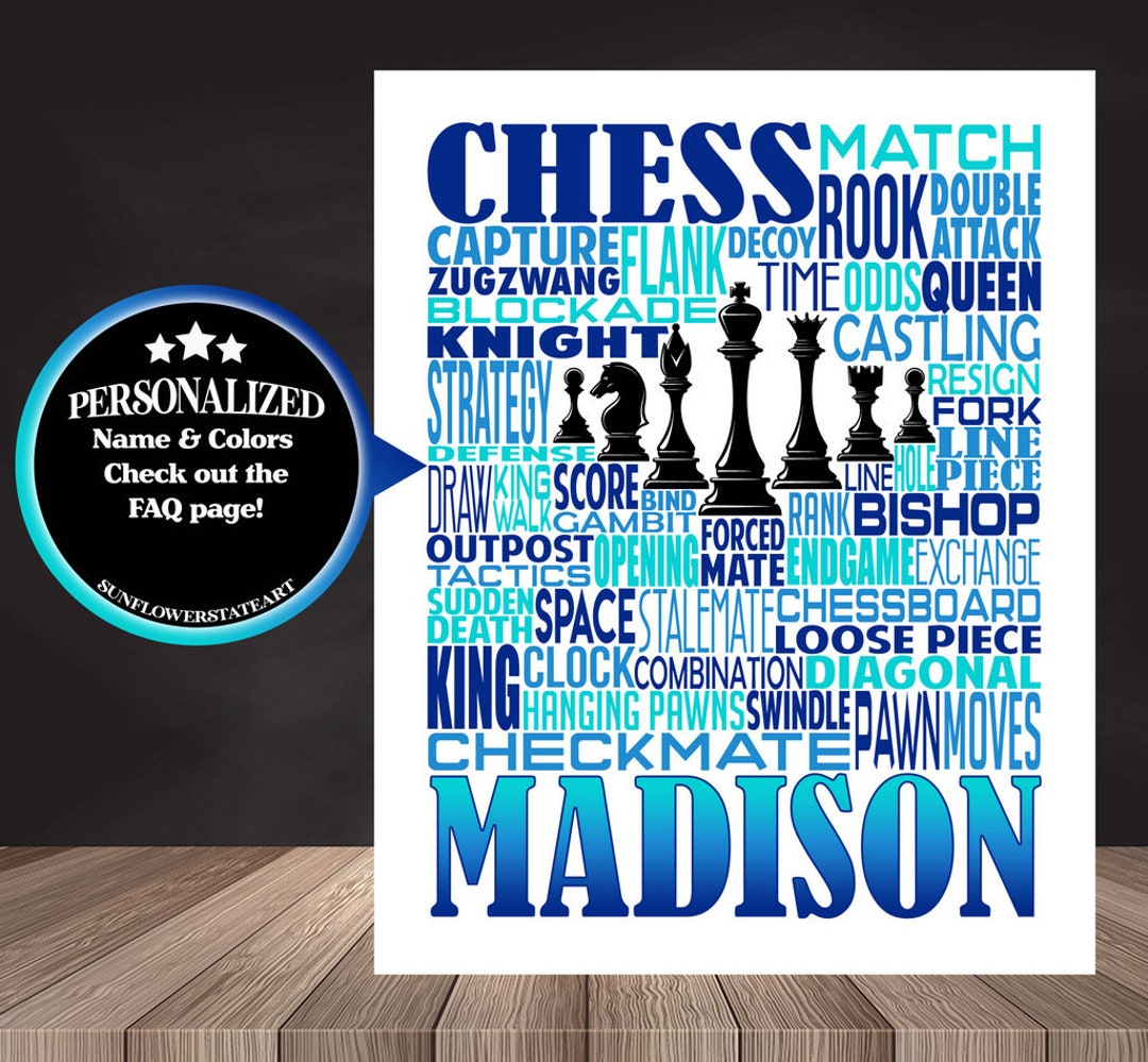 Chess Poster, Chess Word Art Sign, Gift for Chess Player, Chess Gift ...