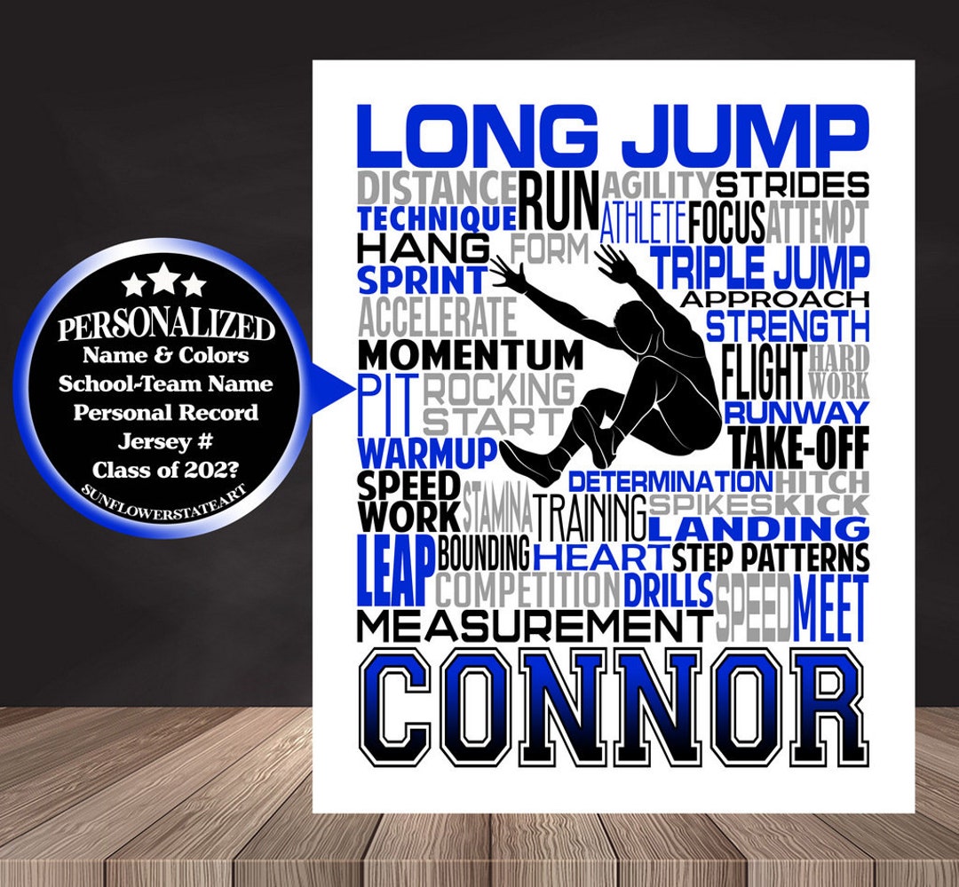 Personalized Long Jump Poster, Gift for Long Jump, Track and Field Gift ...