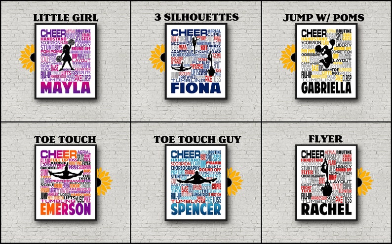 Cheerleading Poster Personalized Cheerleader Art - Etsy
