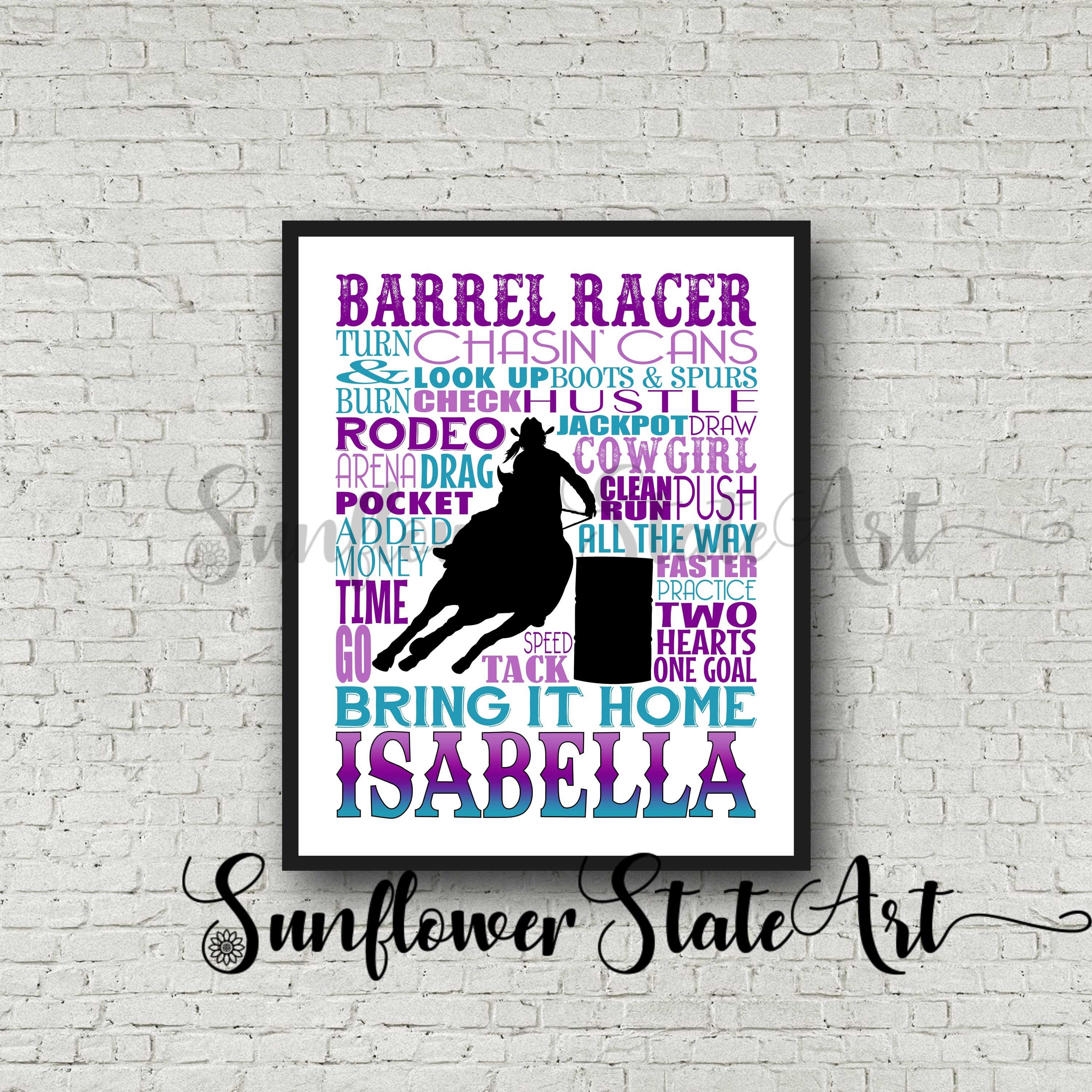 Personalized Barrel Racing Poster Barrel Racer Typography | Etsy