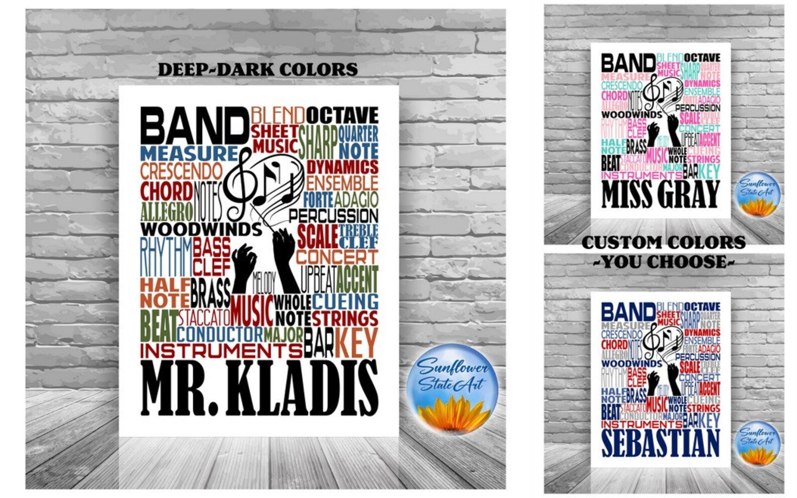 Personalized Band Teacher Poster Band Typography Band - Etsy