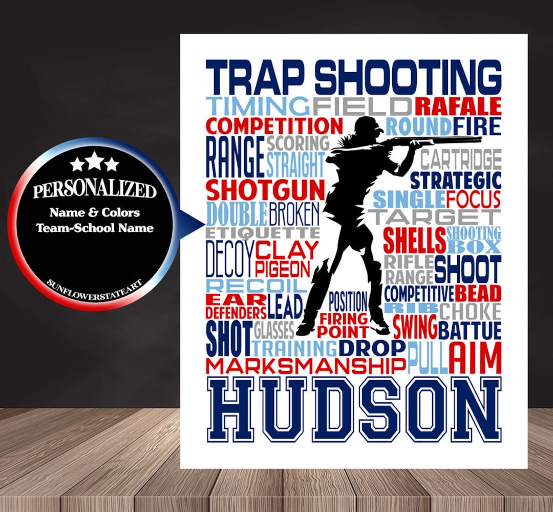 Personalized Trap Shooting Poster, Gift for Trap Shooter, Trap Shooter ...