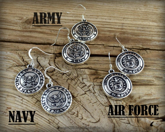 Military Earrings US Army US Navy US Air Force Military | Etsy
