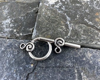 Lrg SNAKE Toggle Jewelry Clasps Antique Silver Plated 47mm 2 - Etsy
