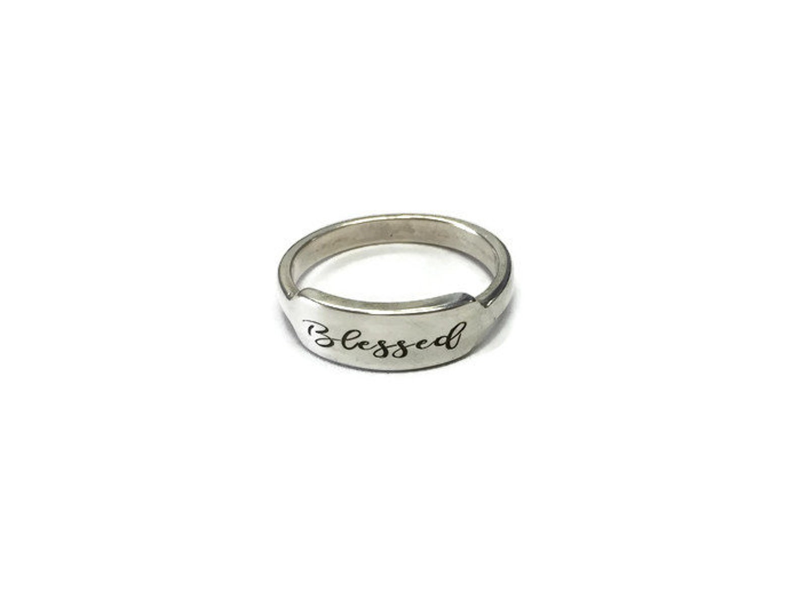 Personalized Engraved Sterling Silver Ring, Band, Stackable Ring ...