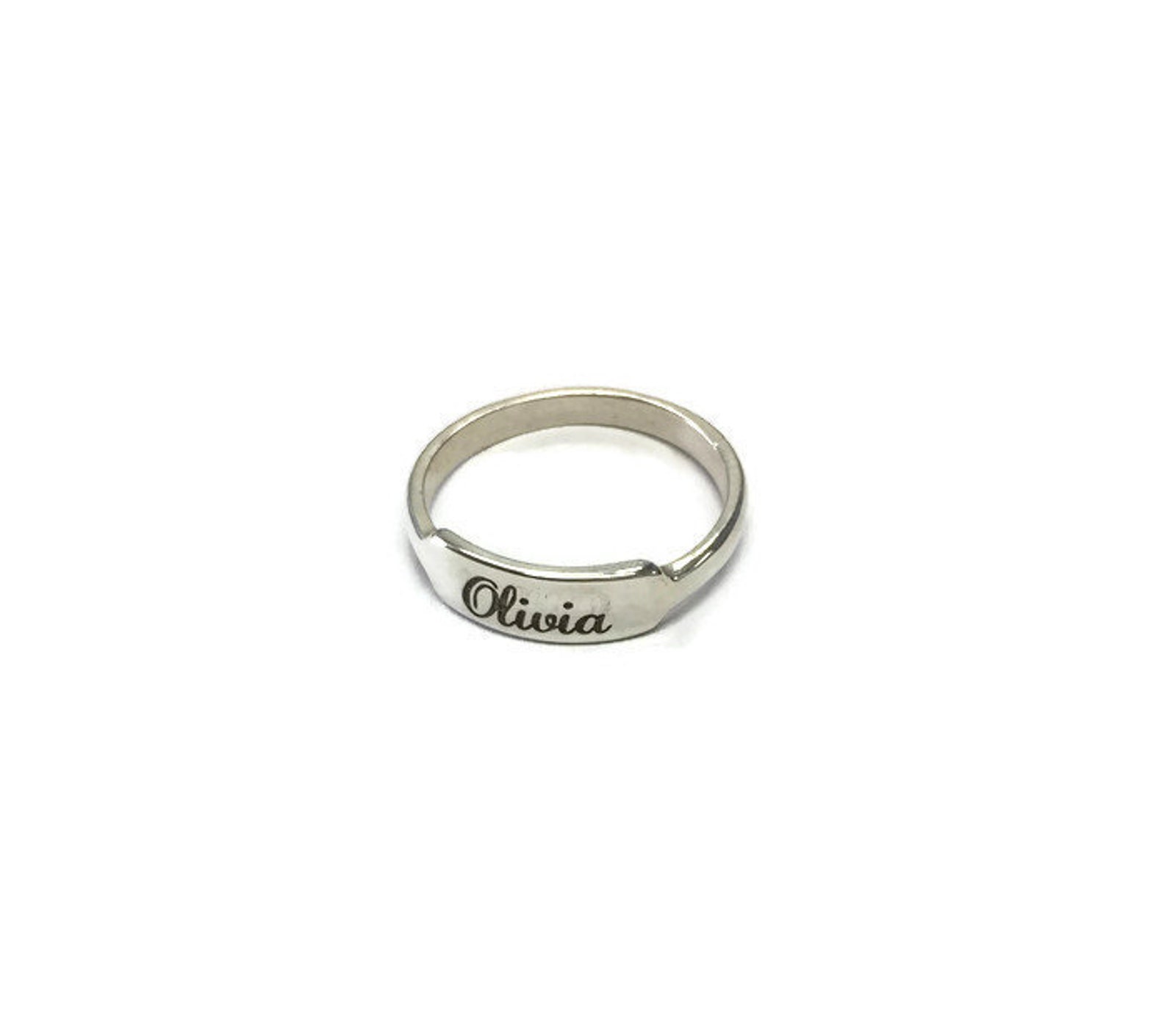 Personalized Engraved Sterling Silver Ring, Band, Stackable Ring ...