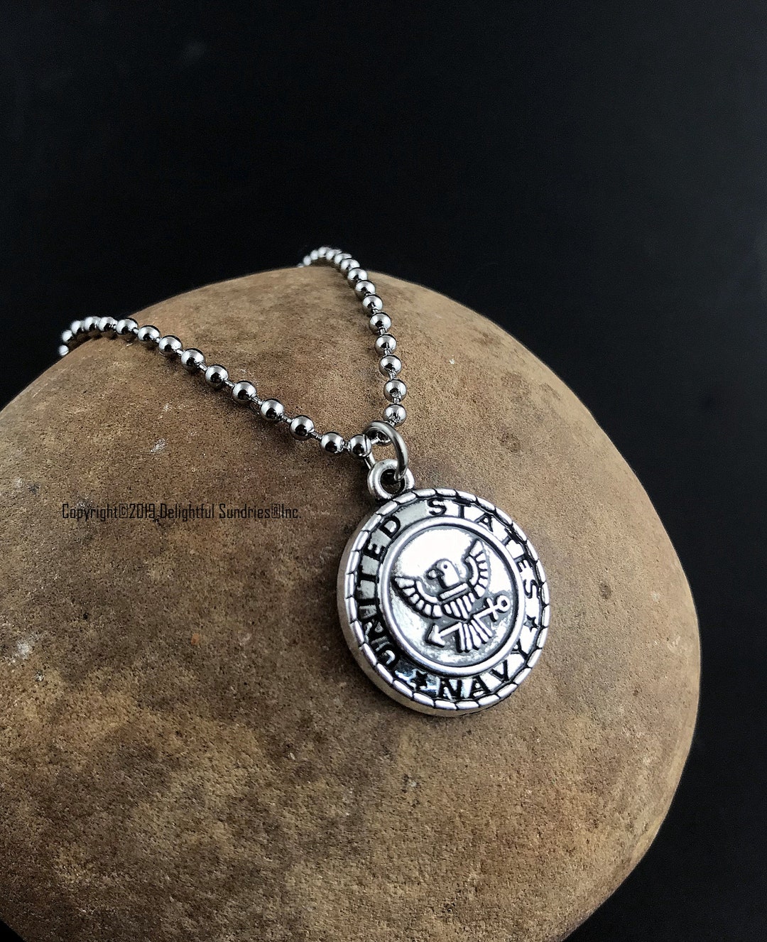 Military Necklace, US Navy Necklace, Military Jewelry, Stainless Steel ...