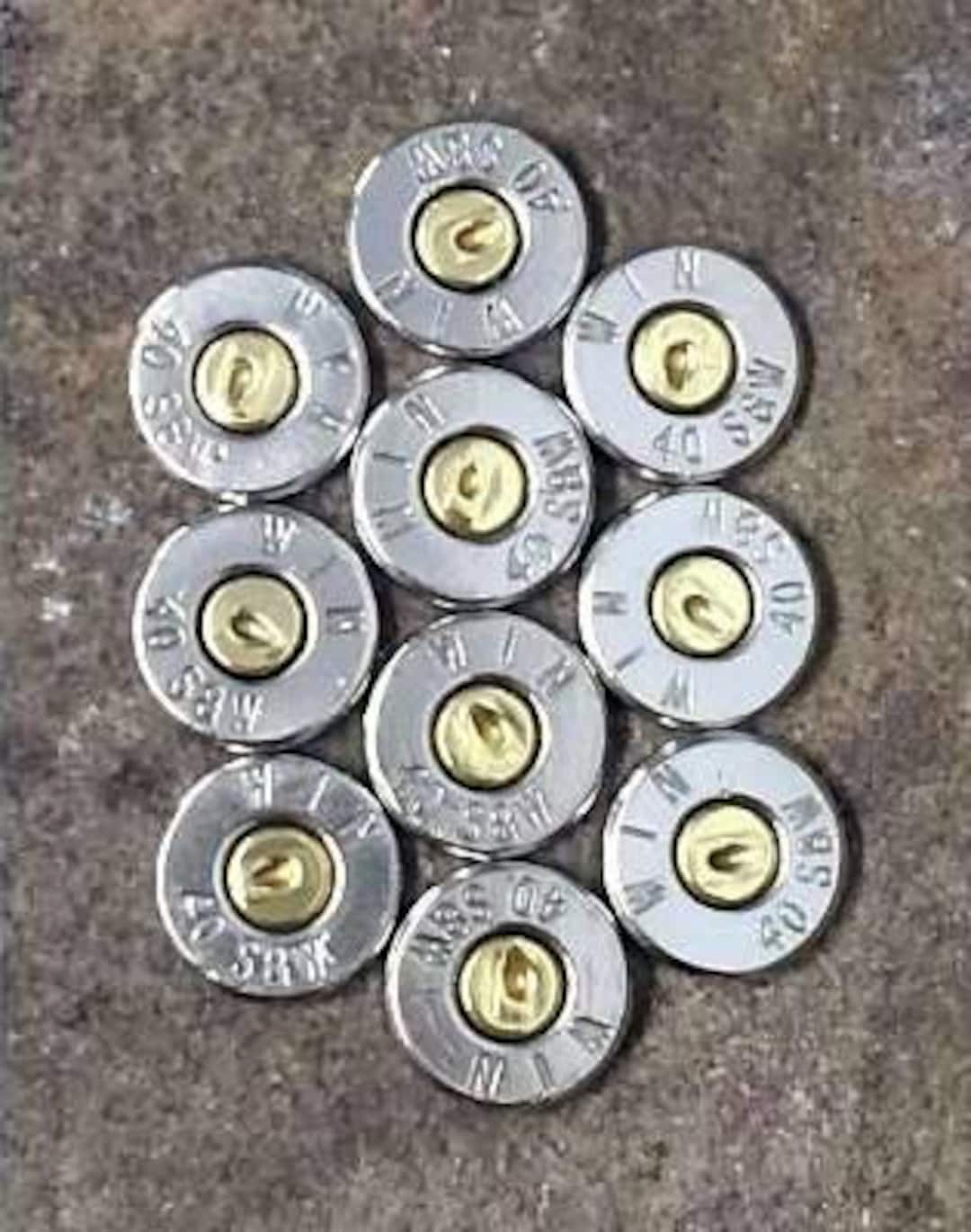 10 Bullet Slices, Heads, Thin Cut, With Primer, Winchester 40 Caliber ...