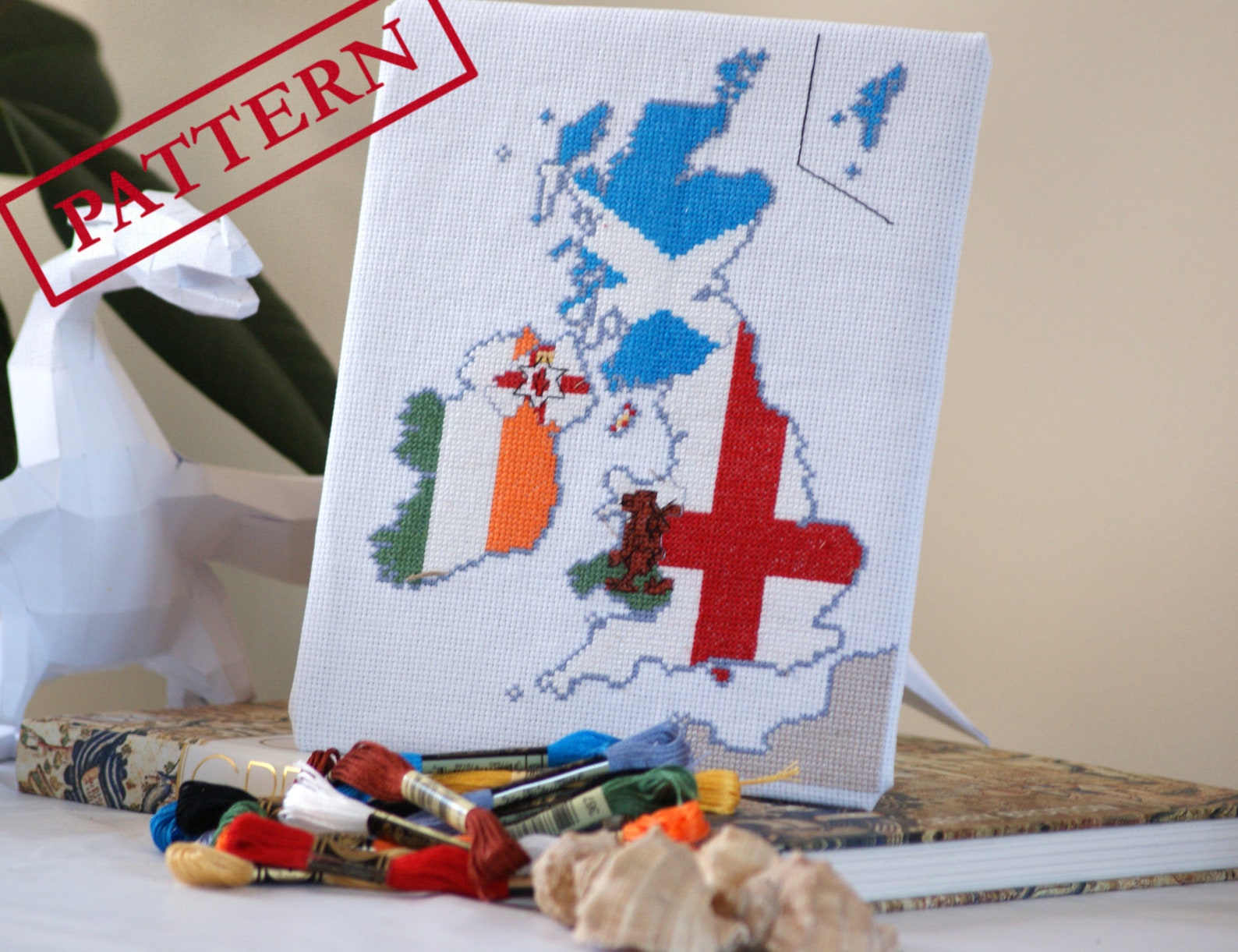 Flags of the British Isles Map Cross Stitch Pattern - Etsy UK
