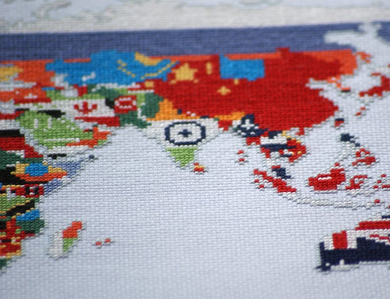 Flags of the World Map Cross Stitch Pattern Instant - Etsy UK