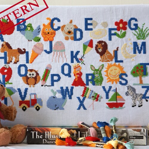 Alphabet Modern Cross Stitch Pattern Easy Counted Cross - Etsy