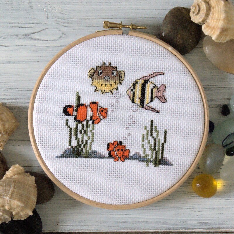 Fish Cross Stitch - Etsy