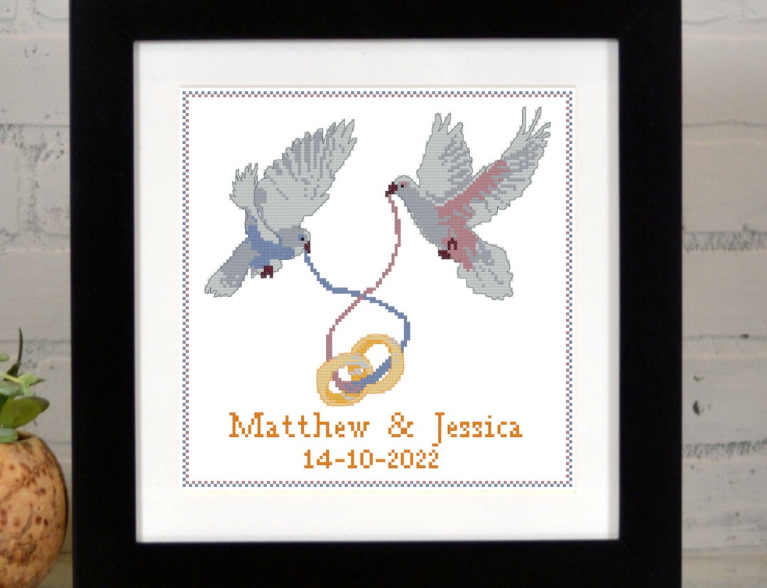 With These Rings - Wedding Cross Stitch Pattern - Instant Download - Etsy