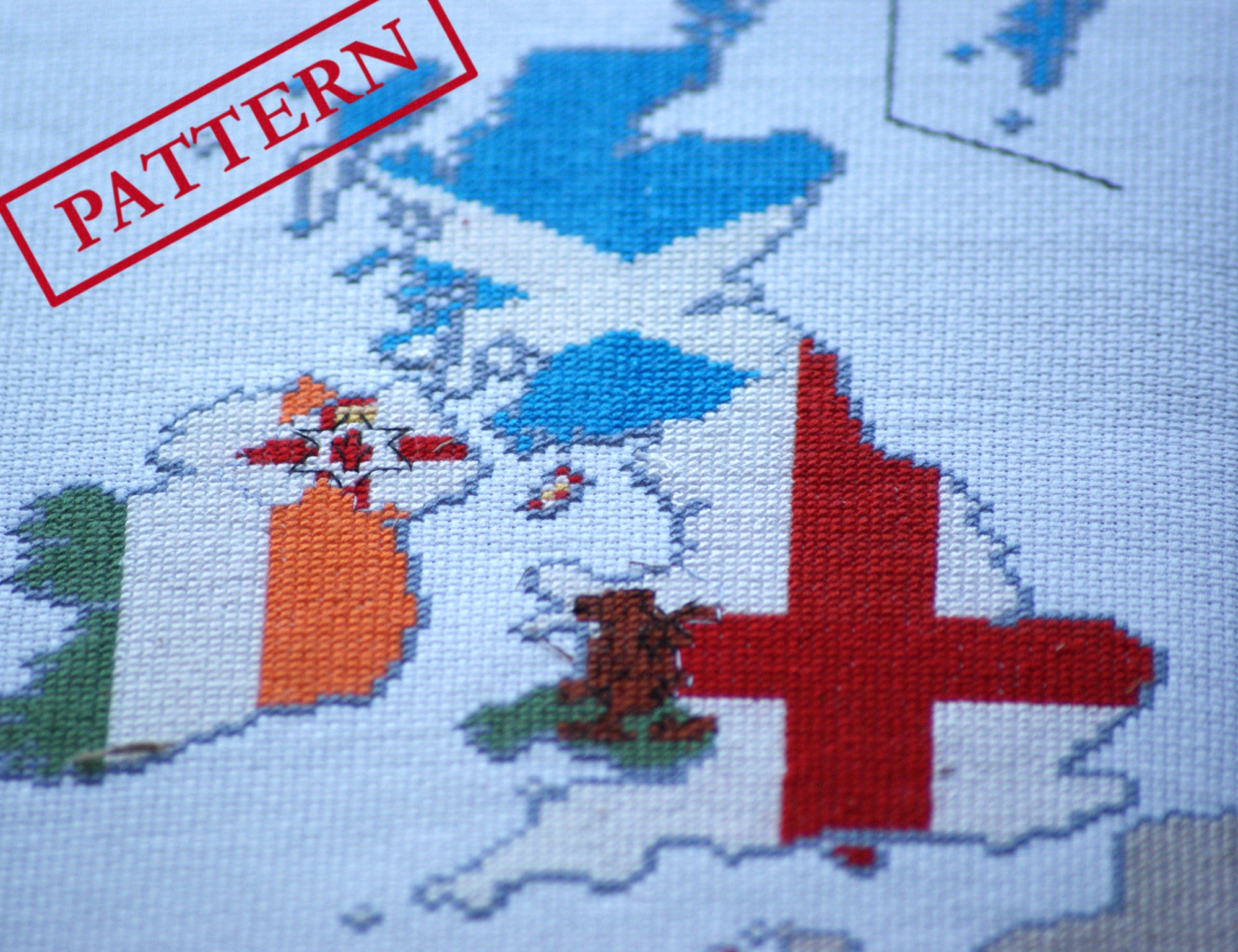 Flags of the British Isles Map Cross Stitch Pattern - Etsy UK