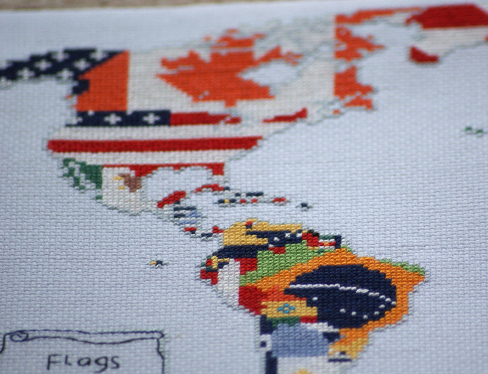 Flags of the World Map Cross Stitch Kit - Etsy UK