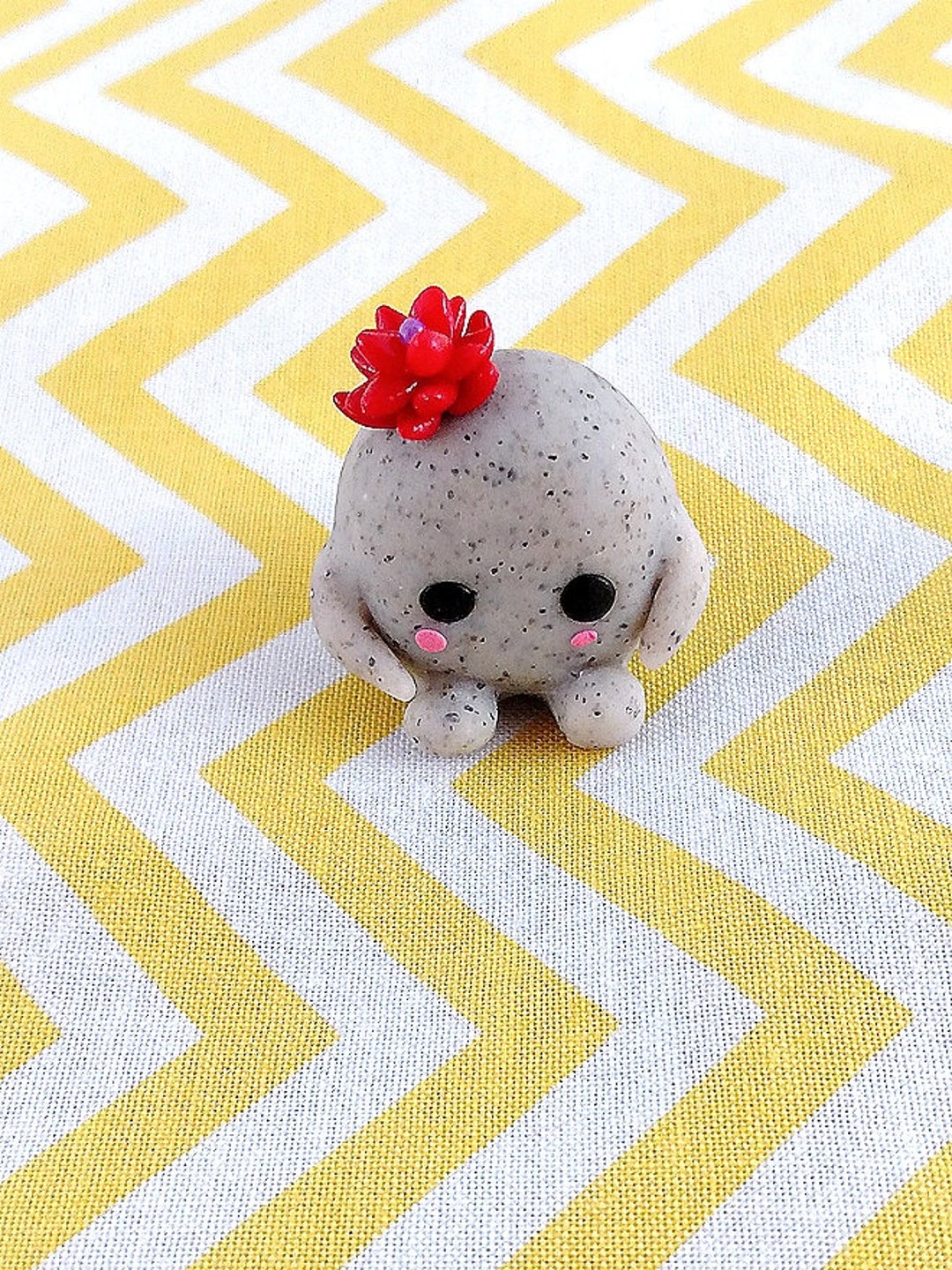 Pet Succulent / Kawaii Rock / Cute Rock Pet / Polymer / Red - Etsy