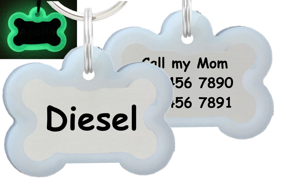 Double Sided Laser Etched Stainless Steel Pet ID Tag for Dog & - Etsy
