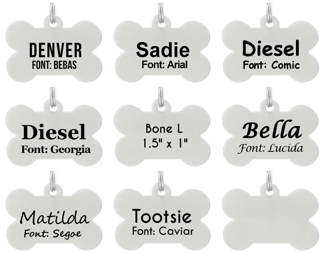 Double Sided Laser Etched Stainless Steel Pet ID Tag for Dog & - Etsy