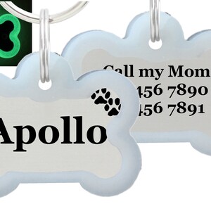 Double Sided Laser Etched Stainless Steel Pet ID Tag for Dog & Cat Tag ...