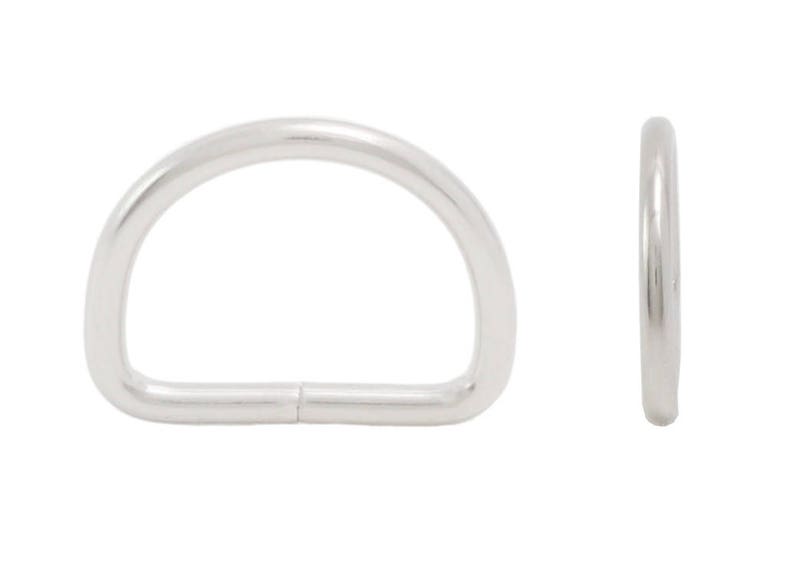 Metal D Ring 1 Inch (3/4" Inside Dimension) Non Welded Nickel Plated ...