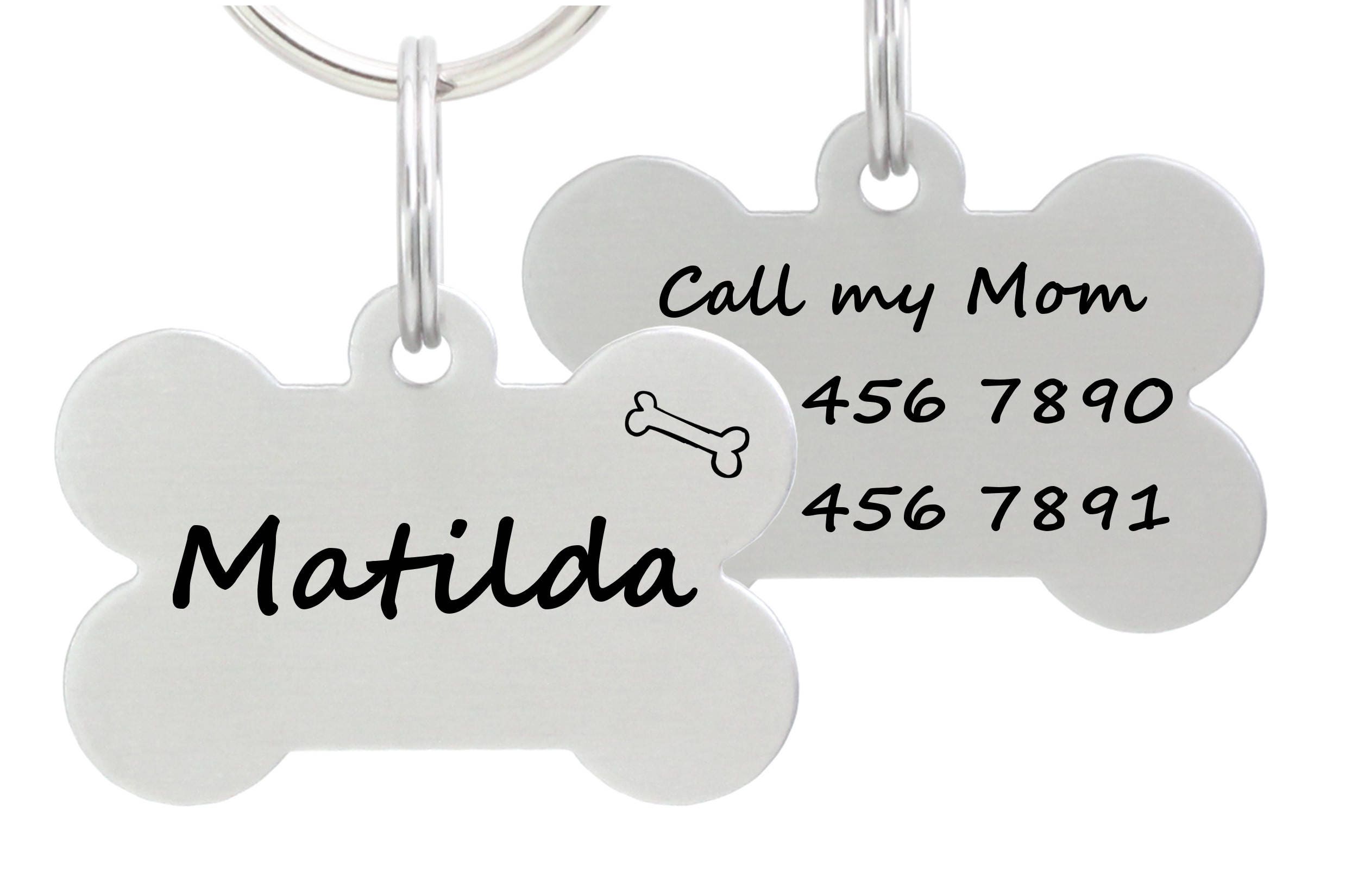 Double Sided Laser Etched Stainless Steel Pet ID Tag for Dog & | Etsy