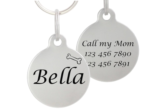 Medaille Chien Personnalisée Double Sided Laser Engraved Pet ID Tag ...