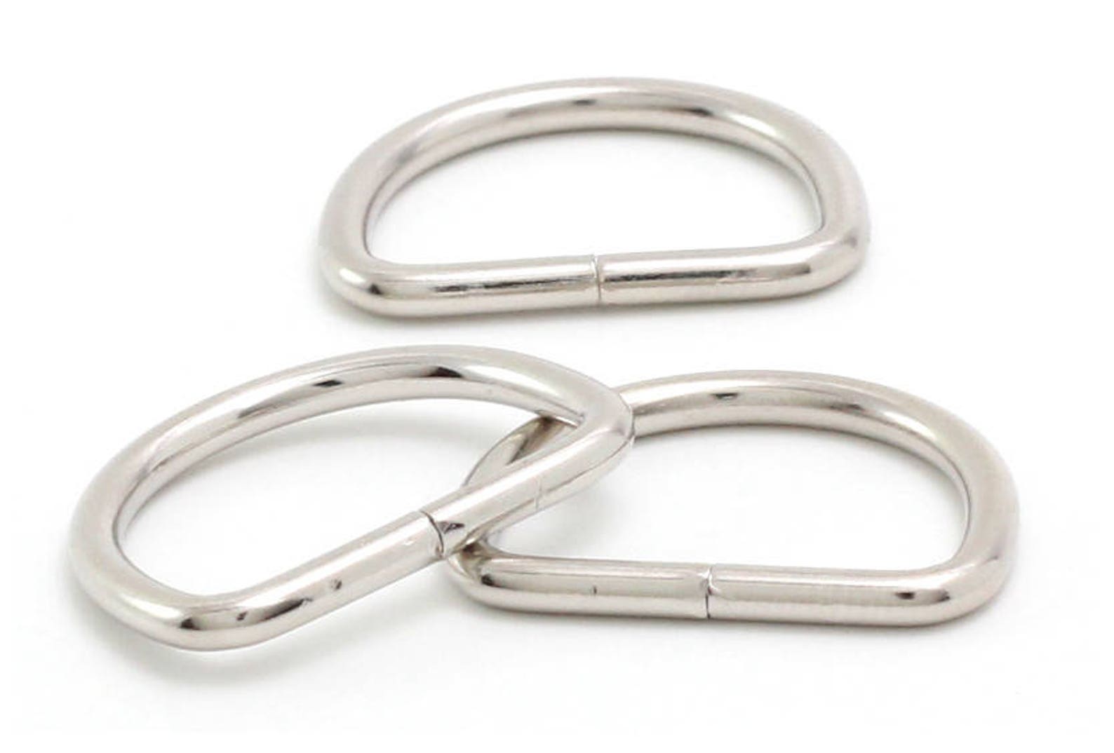 Metal D Ring 1 Inch (3/4" Inside Dimension) Non Welded Nickel Plated ...