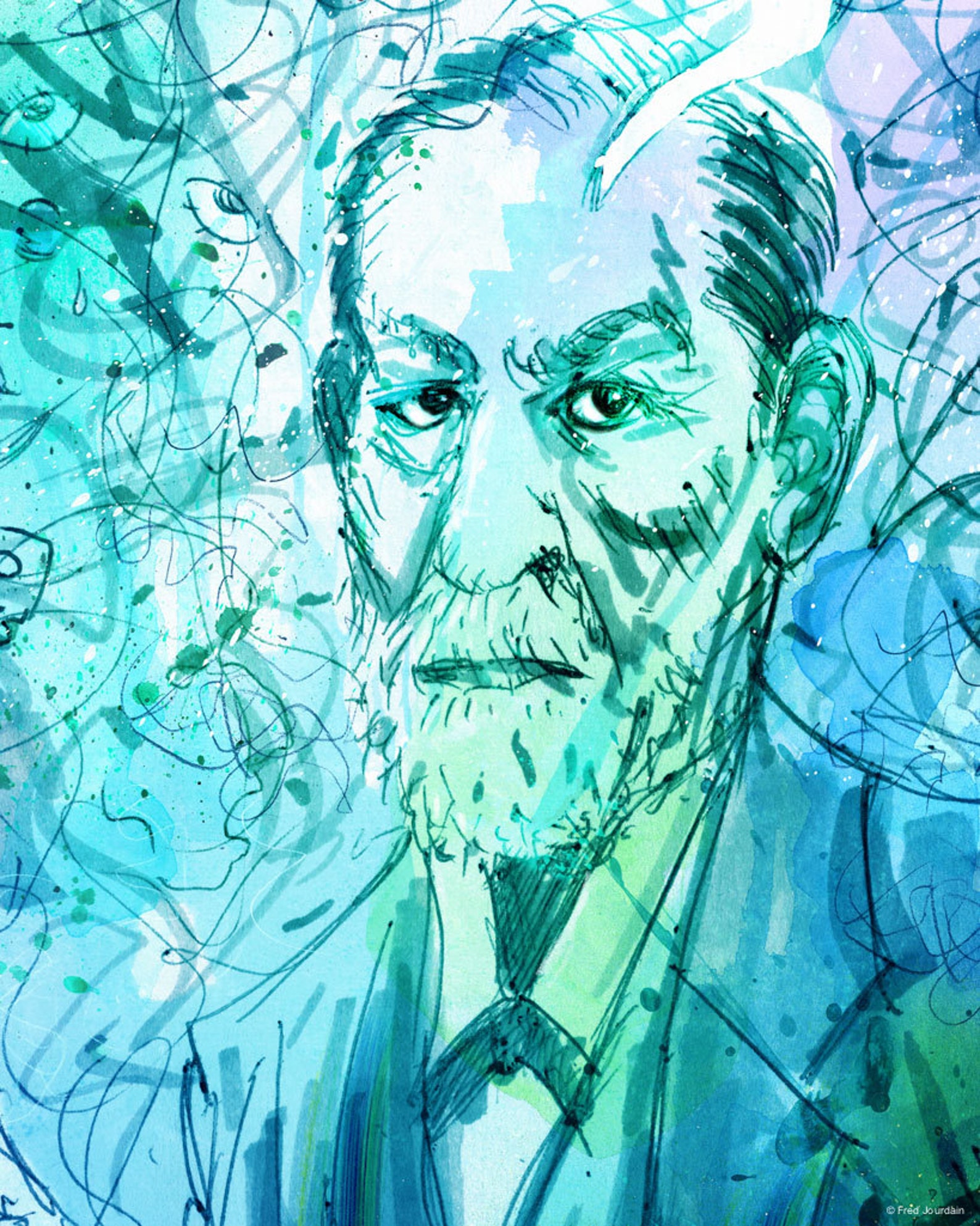 Sigmund Freud Poster by Fred Jourdain - Etsy