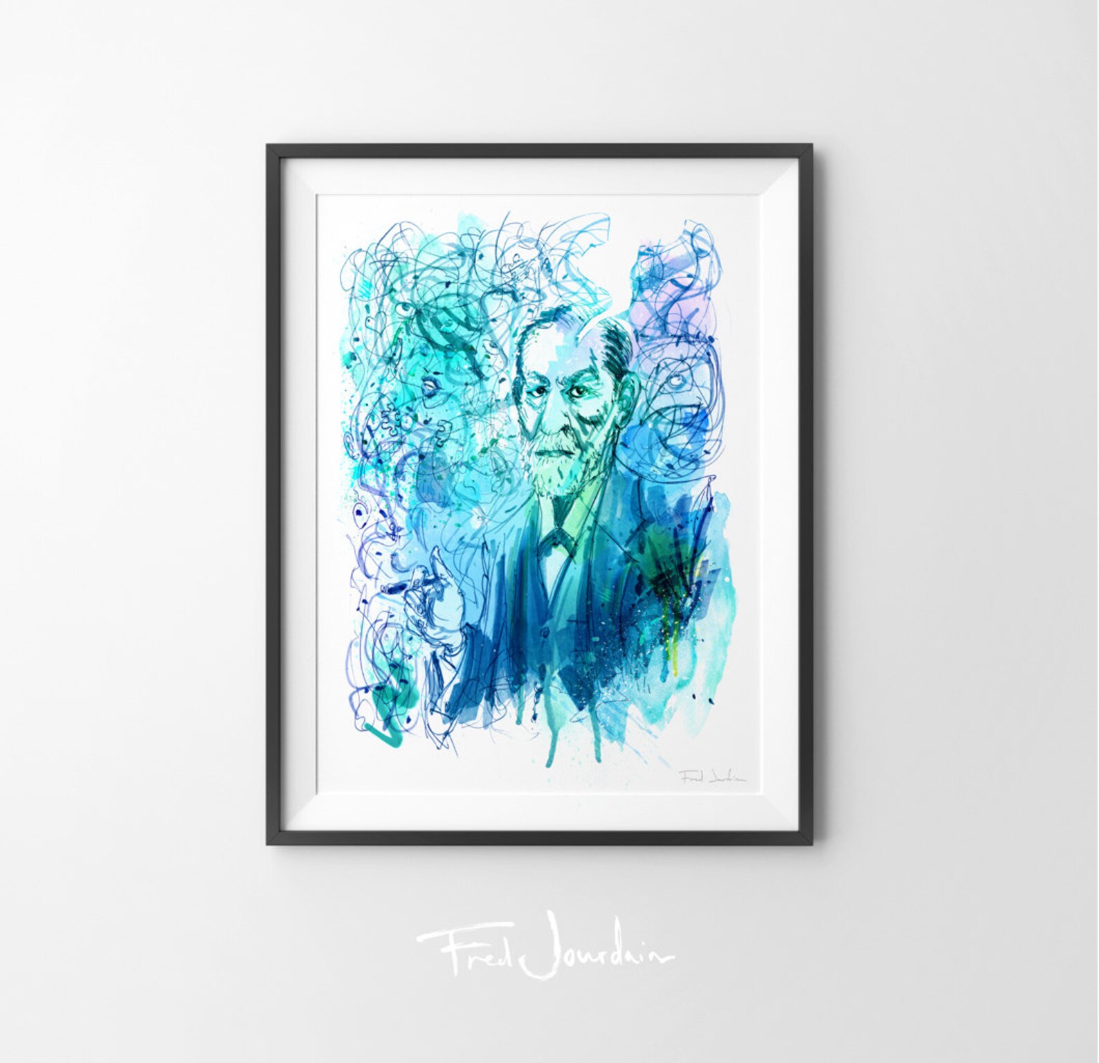 Sigmund Freud Poster by Fred Jourdain - Etsy