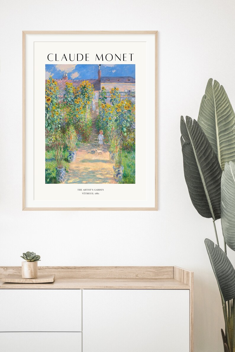 Claude Monet Print, the Artist's Garden at Vétheuil, Printable Poster ...