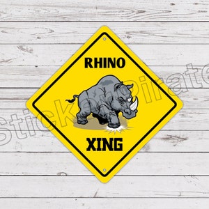Rhino Crossing 12 X 12 Aluminum Novelty Sign - Etsy