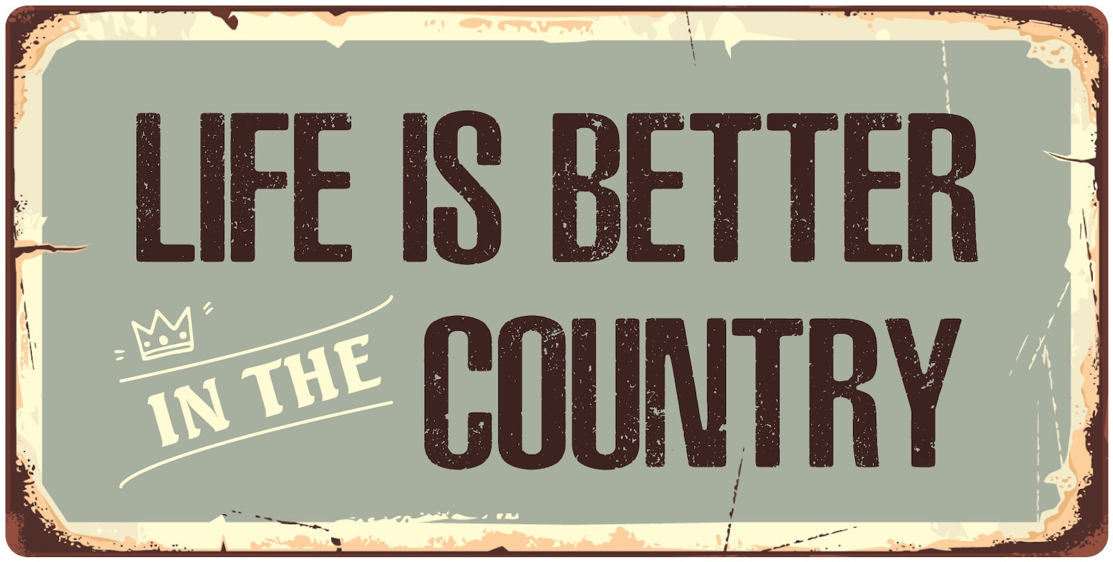 955HS Life is Better in the Country 5 X 10 Heavy - Etsy