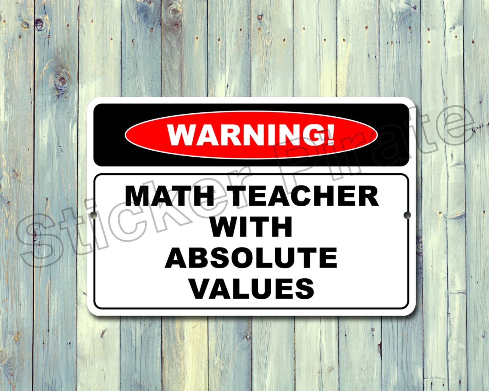 Warning Math Teacher With Absolute Values 8 X 12 | Etsy