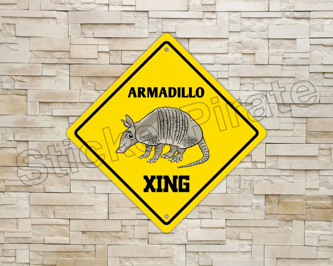 Armadillo Crossing 12 X 12 Aluminum Novelty Sign | Etsy