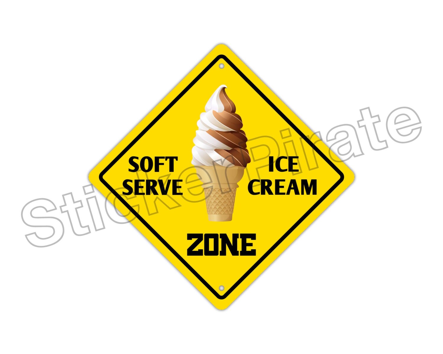Soft Serve Ice Cream Zone 12 X 12 Aluminum Novelty | Etsy