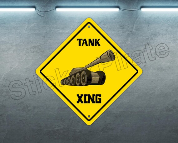 Tank Crossing 12 X 12 Aluminum Novelty Sign | Etsy