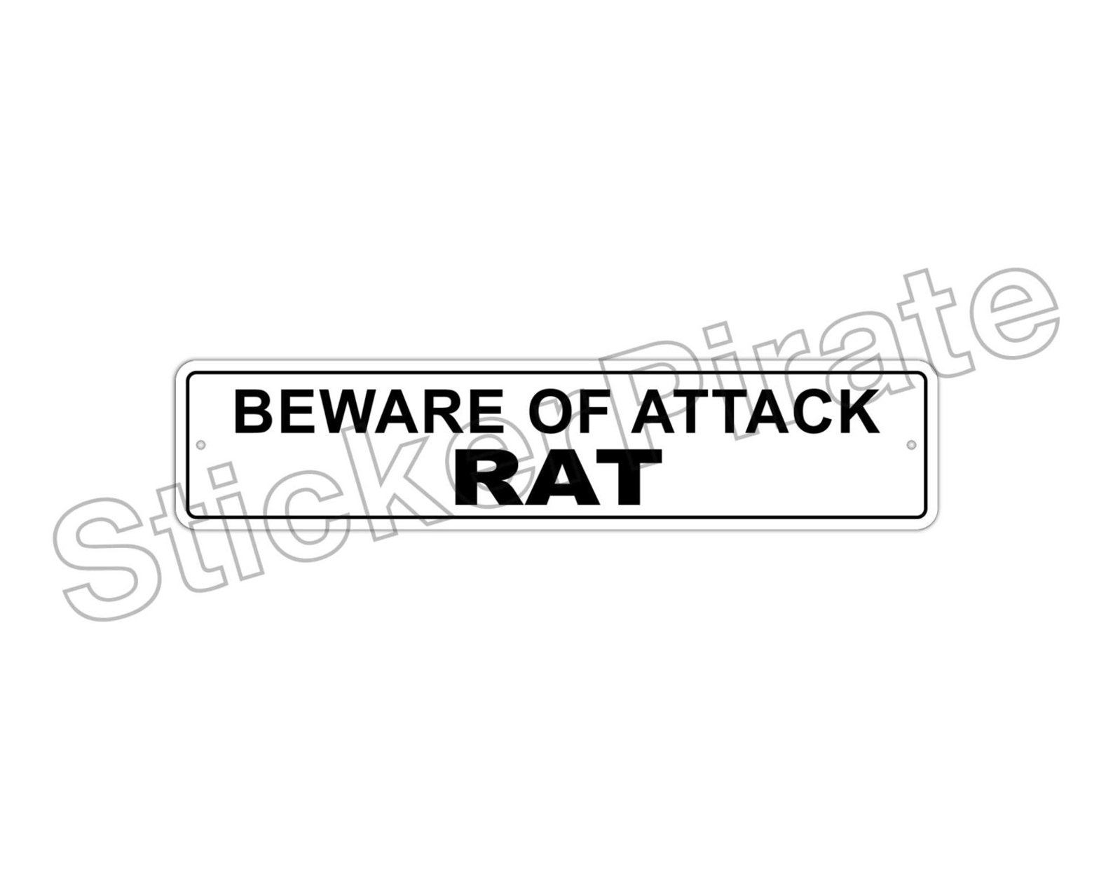 Beware of Attack Rat 4 X 18 Aluminum Novelty Sign | Etsy