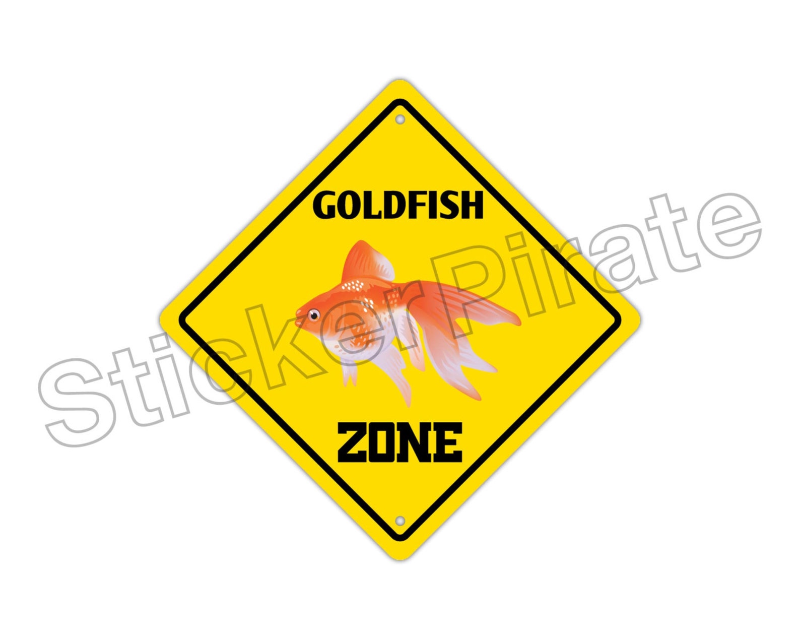 Goldfish Crossing 12 x 12 Aluminum Novelty Sign | Etsy