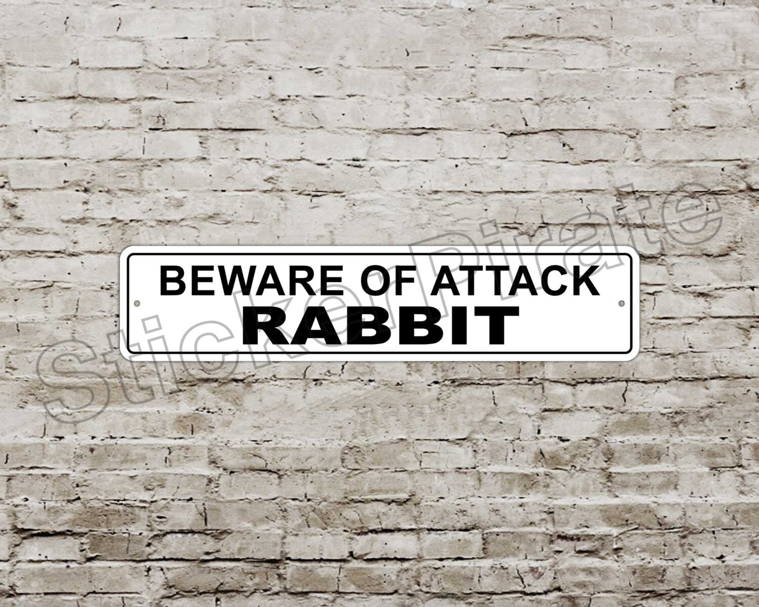 Beware of Attack Rabbit 4" X 18" Aluminum Novelty Sign - Etsy