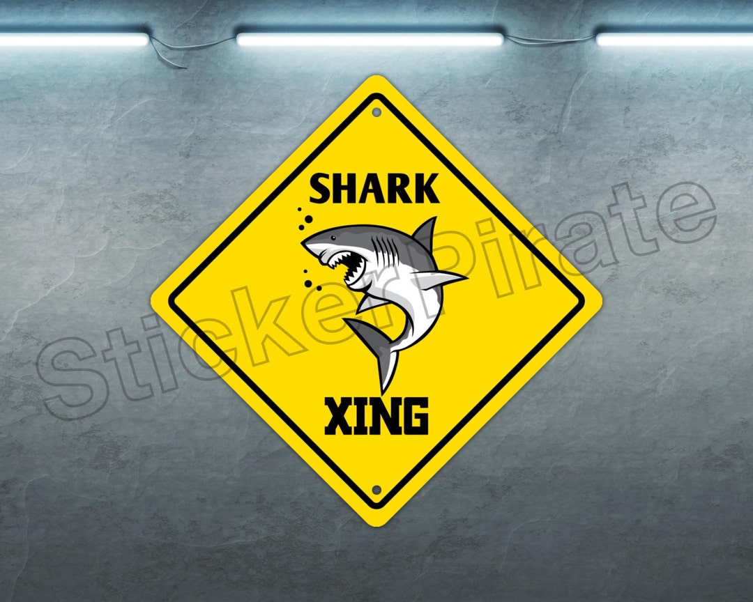 Shark Crossing 12" X 12" Aluminum Novelty Sign - Etsy