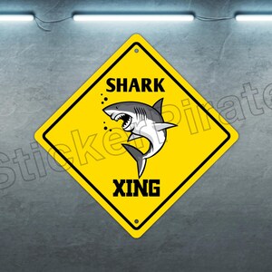Shark Crossing 12" X 12" Aluminum Novelty Sign - Etsy