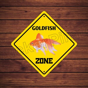 Goldfish Crossing 12" X 12" Aluminum Novelty Sign - Etsy
