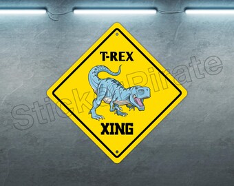 T Rex Crossing Sign | Etsy