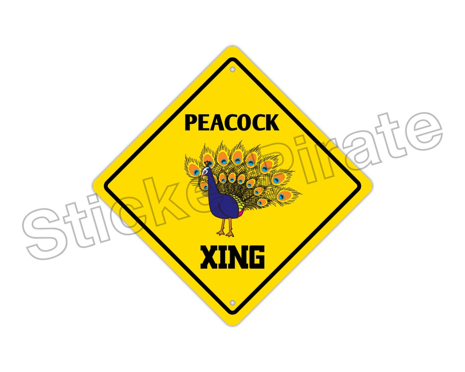 Peacock Crossing 12" X 12" Aluminum Novelty Sign - Etsy