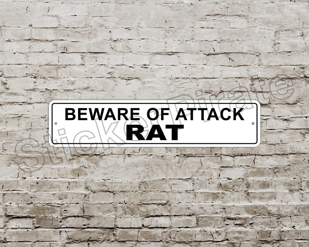 Beware of Attack Rat 4" X 18" Aluminum Novelty Sign - Etsy