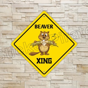 Beaver Crossing 12" X 12" Aluminum Novelty Sign - Etsy