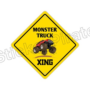 Monster Truck Crossing 12" X 12" Aluminum Novelty Sign - Etsy