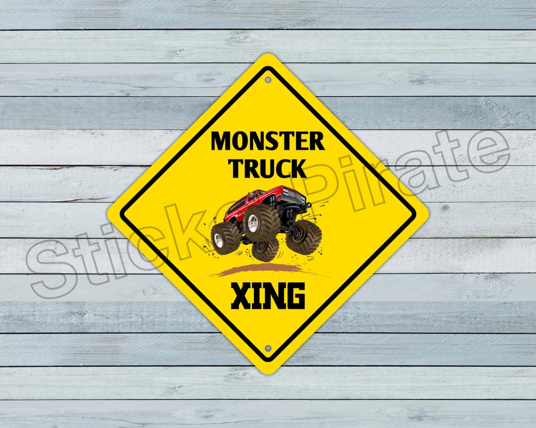Monster Truck Crossing 12" X 12" Aluminum Novelty Sign - Etsy