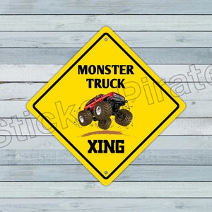 Monster Truck Crossing 12" X 12" Aluminum Novelty Sign - Etsy