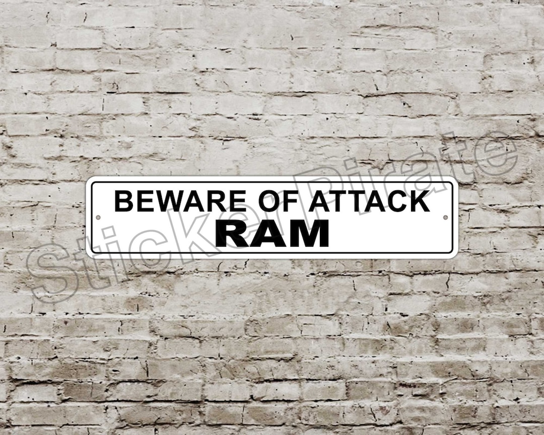 Beware of Attack Ram 4 X 18 Aluminum Novelty Sign - Etsy